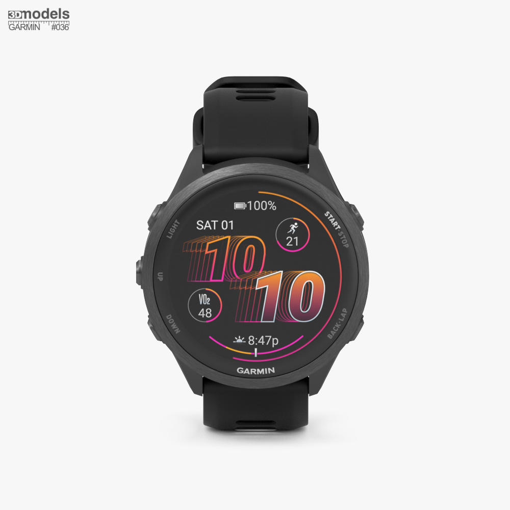 Garmin Forerunner 570 47mm 2025 Black Band 3D model - Download Smart ...