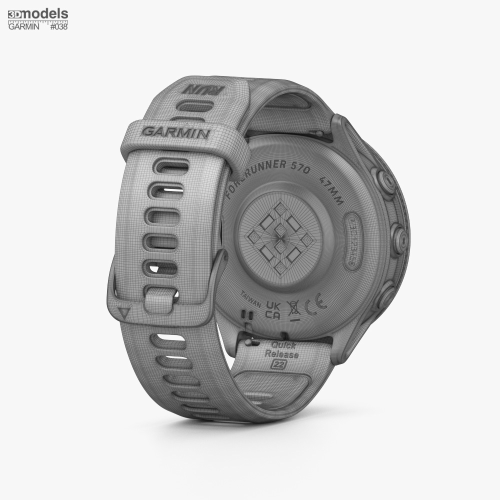 Garmin Forerunner 570 47mm 2025 Turquoise Band 3D model - Download ...