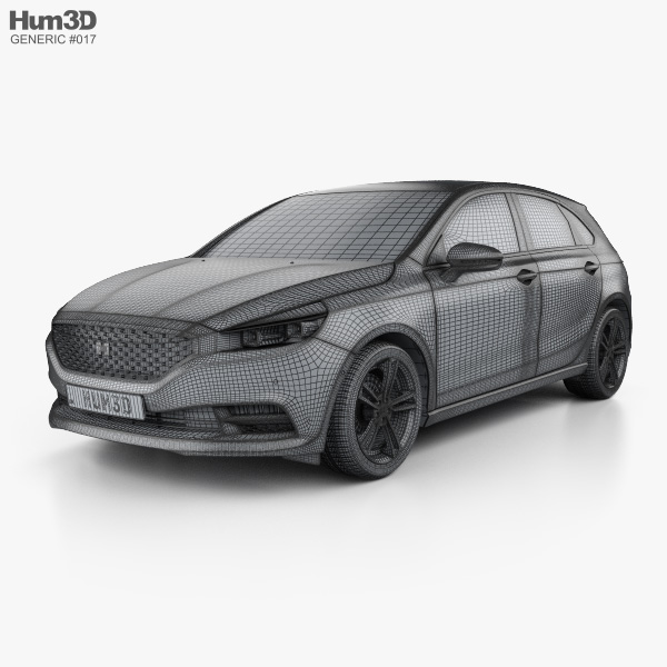 Generic hatchback 5-door 2018 3D model - Download Hatchback on 3DModels.org