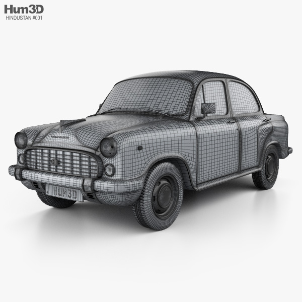 Hindustan Ambassador Classic 2003 3D model - Download 1990-1999 on ...