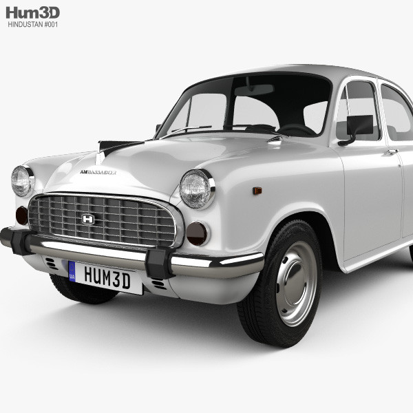 Hindustan Ambassador Classic 2003 3D model - Download 1990-1999 on ...