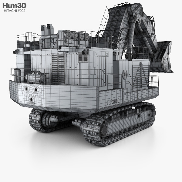 Hitachi EX3600-6 Excavator 2018 3D model - Download Tractor on 3DModels.org