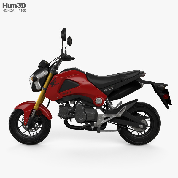 Honda Grom 125 2014 3D model - Download Motorcycle on 3DModels.org