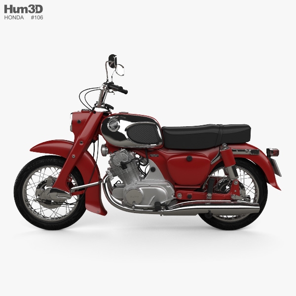 Honda CA72 Dream 1962 3Dモデル - ダウンロード モーターサイクル on 3DModels.org