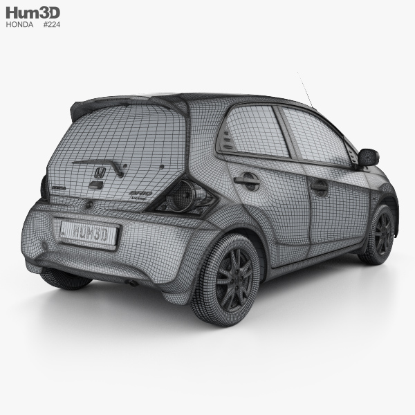Honda Brio hatchback 2015 3D model - Download Hatchback on 3DModels.org
