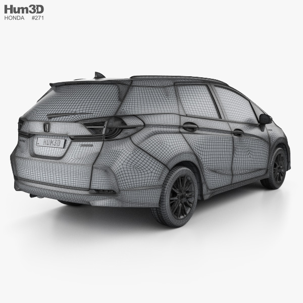 Honda Shuttle 하이브리드 2019 3D 모델 - 다운로드 Wagon car on 3DModels.org