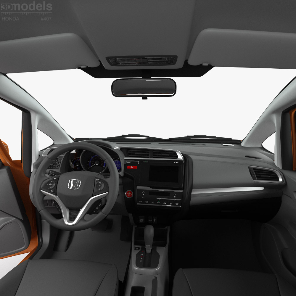 Honda Jazz With HQ Interior And Engine 2019 3D Model Download