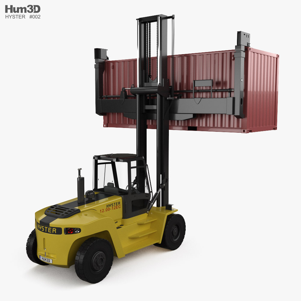 Hyster H10 Forklift with Shipping Container 2018 3D model - Download ...