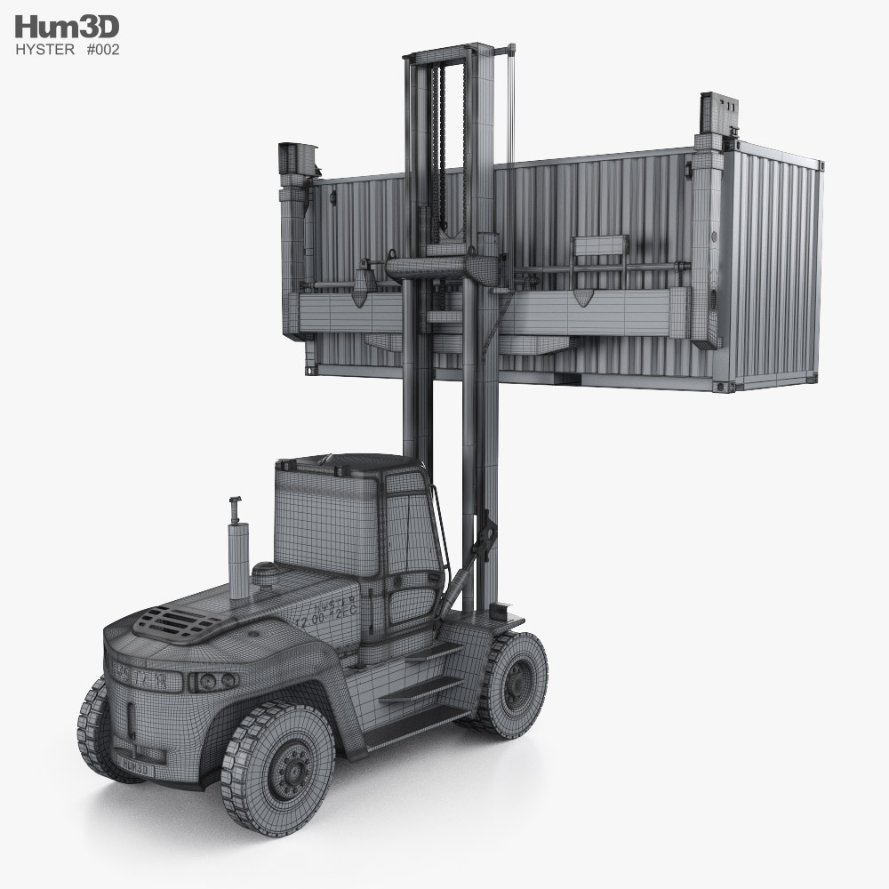 Hyster H10 Forklift with Shipping Container 2018 3D model - Download ...