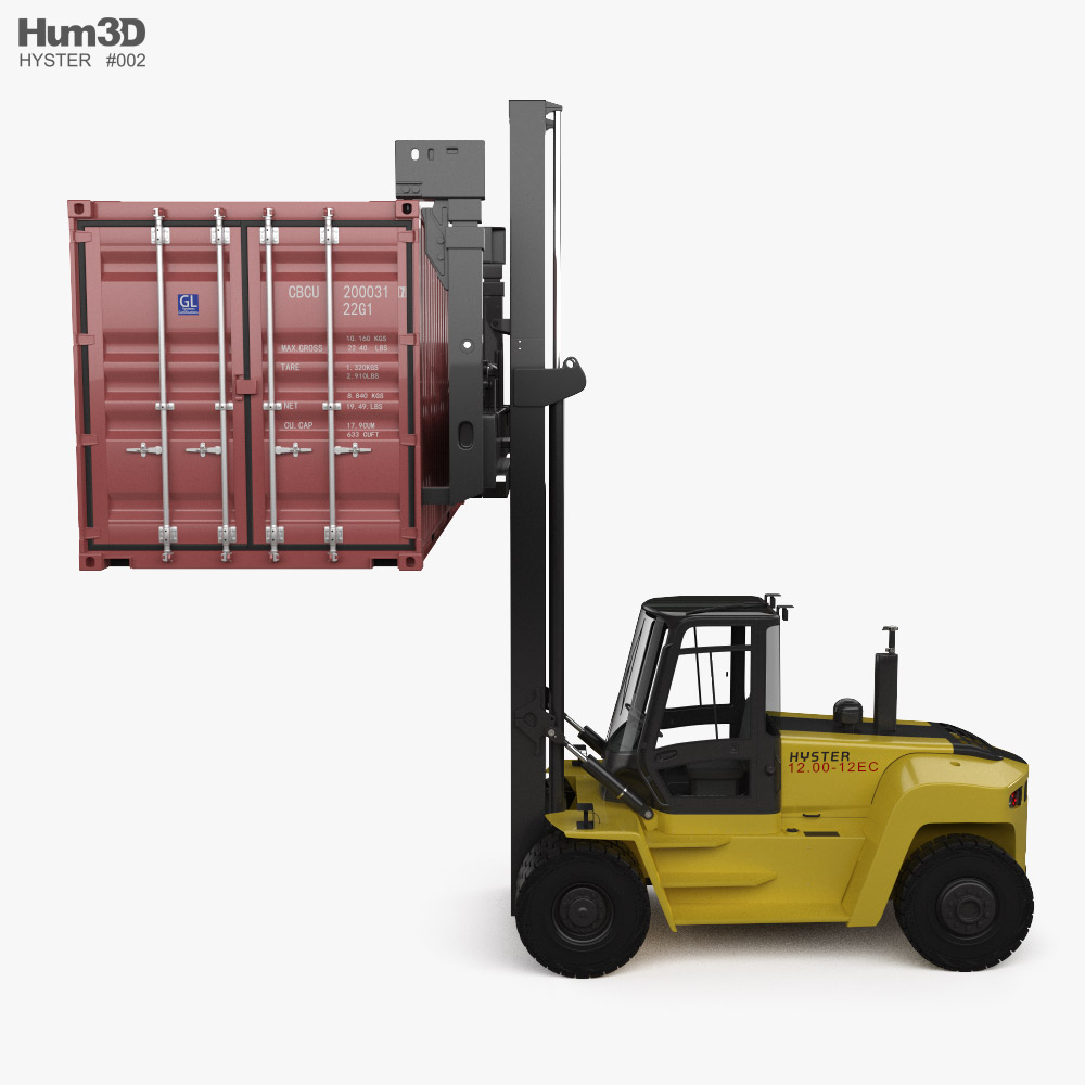 Hyster H10 Forklift with Shipping Container 2018 3D model - Download ...