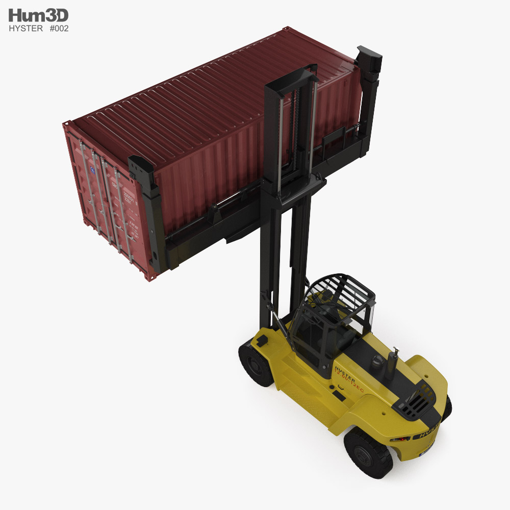Hyster H10 Forklift with Shipping Container 2018 3D model - Download ...
