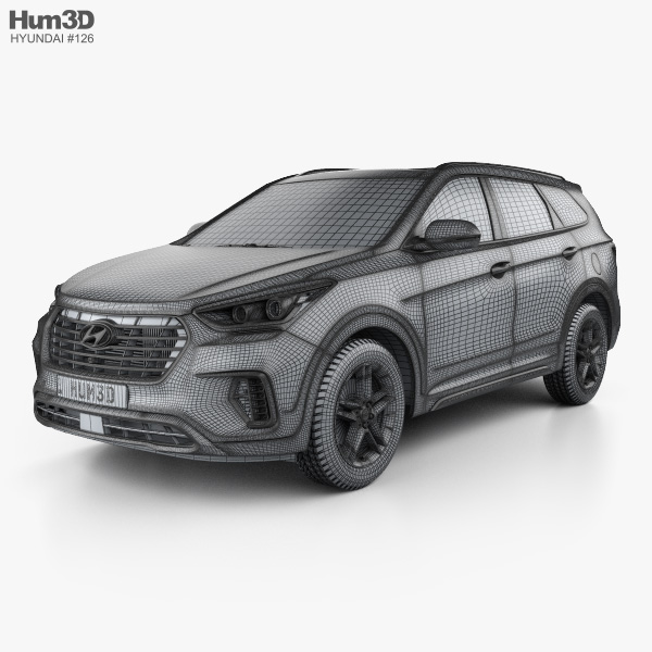 Hyundai Santa Fe (DM) 2020 3D 모델 - 다운로드 Crossover SUV on 3DModels.org