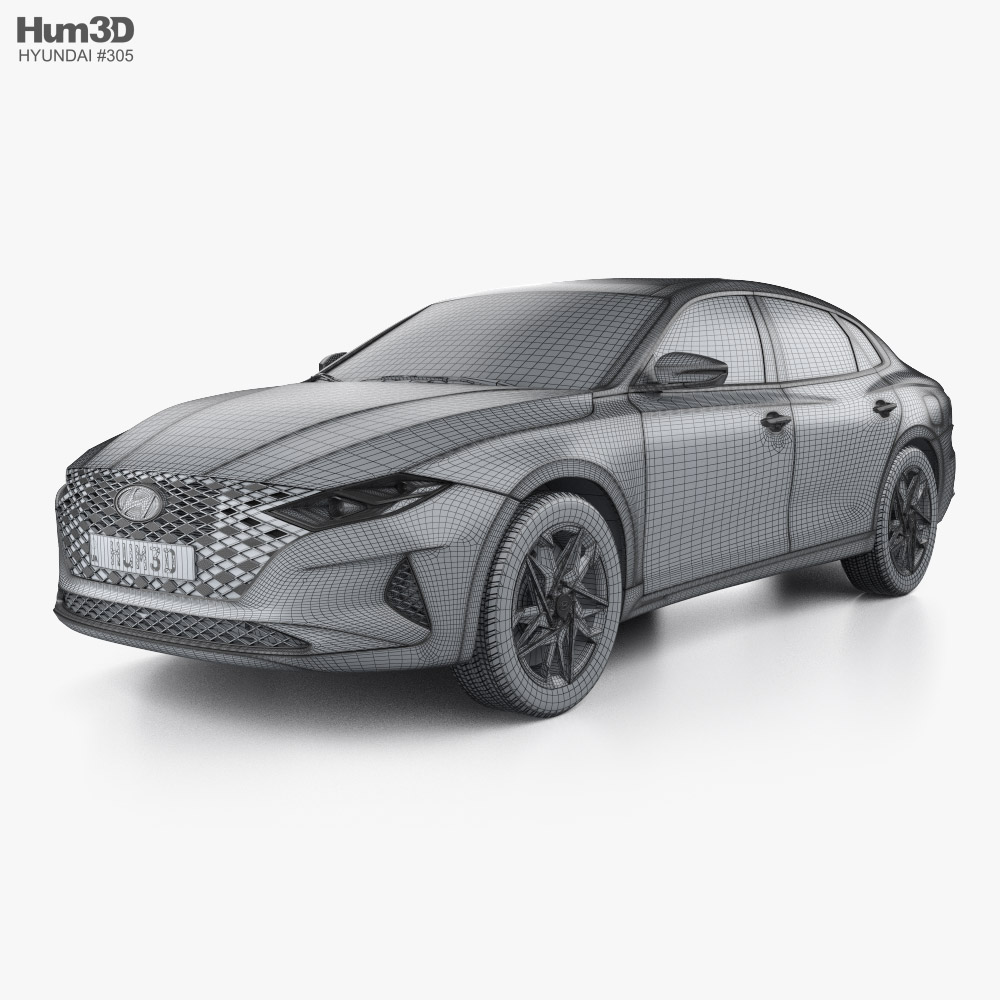 현대 아제라 2022 3D 모델 - 다운로드 Sedan 켜기 3DModels.org