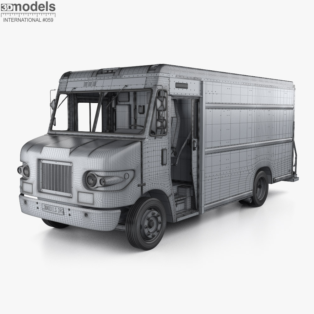 International 1552 SC P70 UPS Truck con interior 2018 Modelo 3D ...