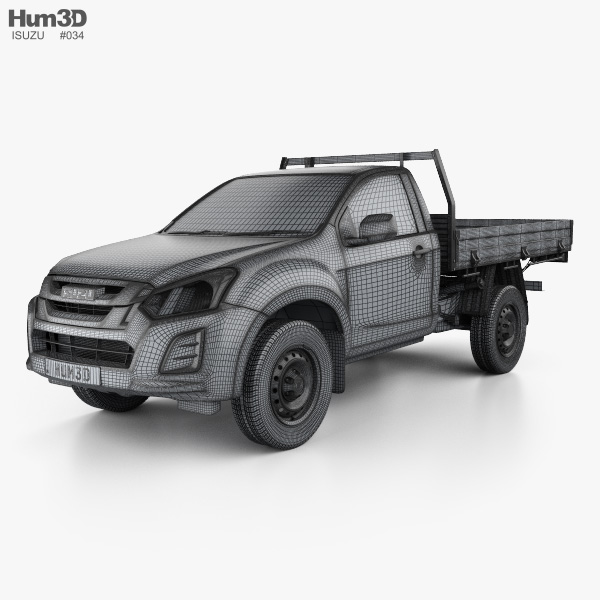 Isuzu D-Max Single Cab Alloy Tray SX 2020 3D model - Download Pickup on ...