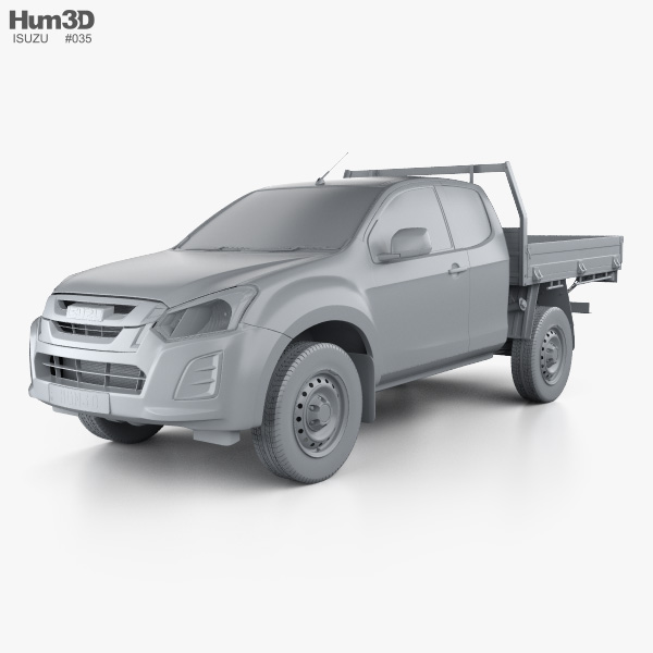 Isuzu D-Max Space Cab Alloy Tray SX 2020 3D model - Download Pickup on ...