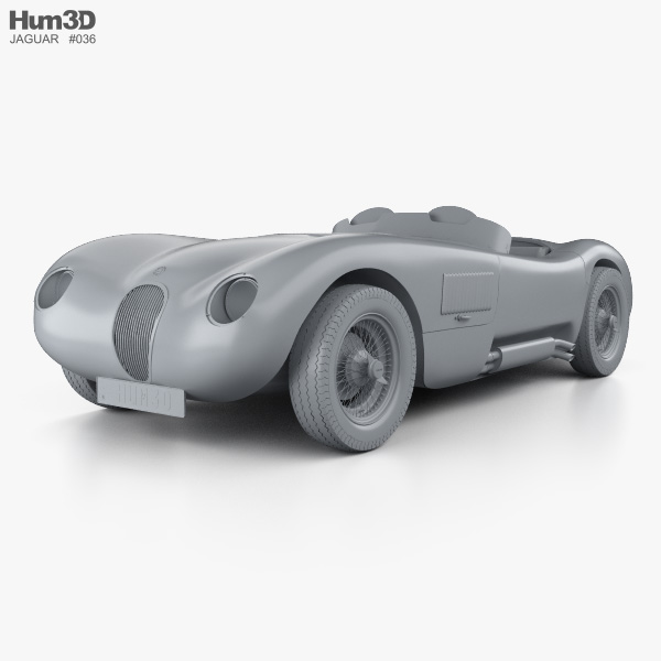 Jaguar C-Type 1951 3D model - Download Sports car on 3DModels.org