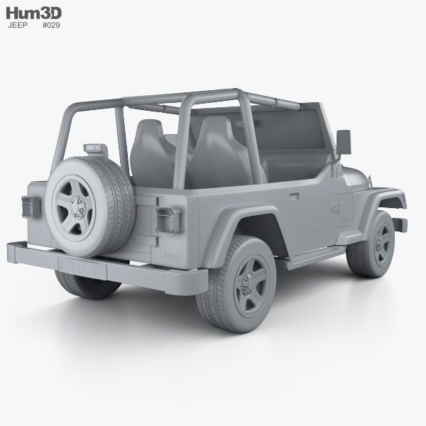 Jeep Wrangler TJ 2000 3D model - Download Crossover SUV on 3DModels.org