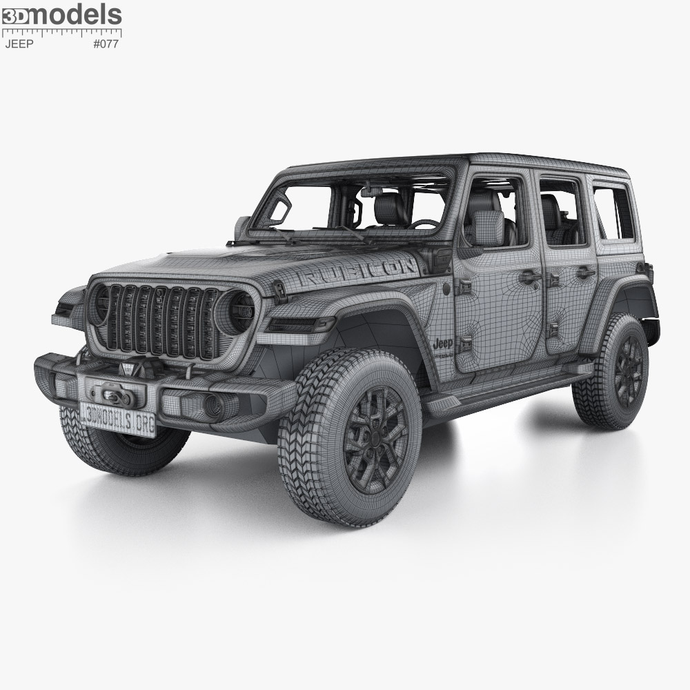 Jeep Wrangler Unlimited Rubicon X 4xe with HQ interior 2025 3D model ...