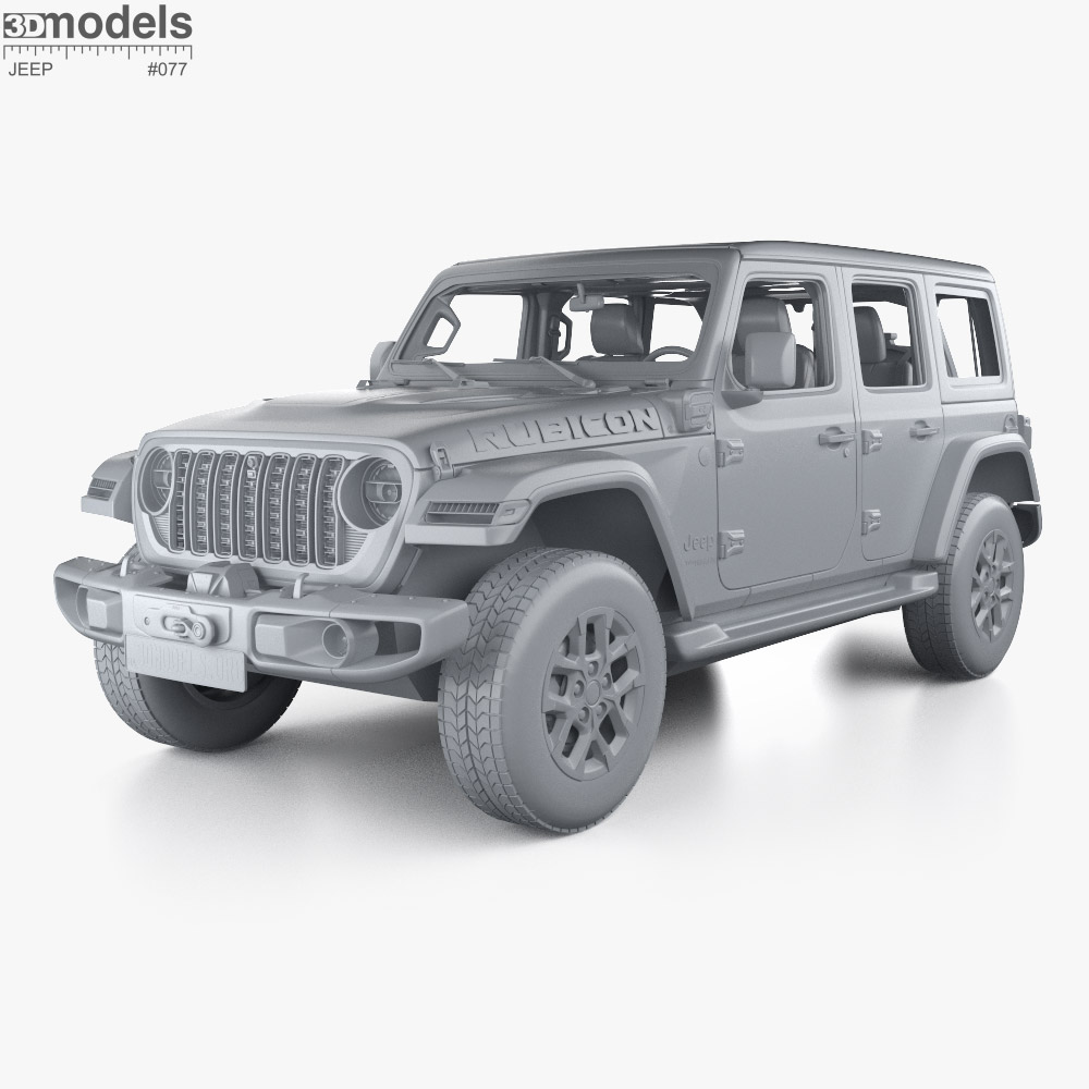 Jeep Wrangler Unlimited Rubicon X 4xe with HQ interior 2025 3D model ...