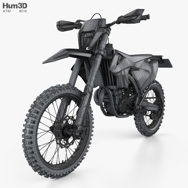 KTM 450 EXC-F 2017 3D model - Download Motorcycle on 3DModels.org