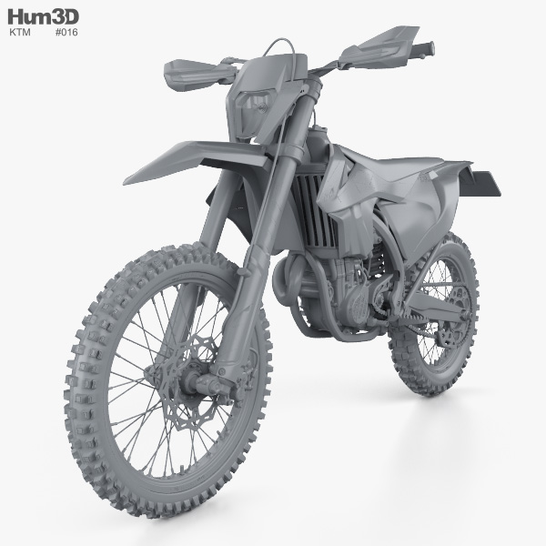 KTM 450 EXC-F 2017 3D model - Download Motorcycle on 3DModels.org