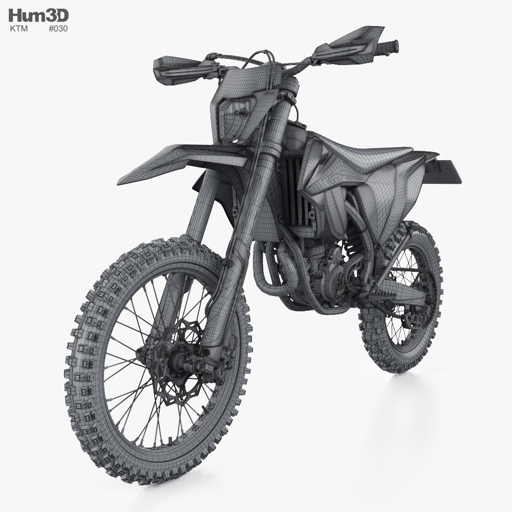 KTM 350 EXC-F 2020 3D model - Download Motorcycle on 3DModels.org