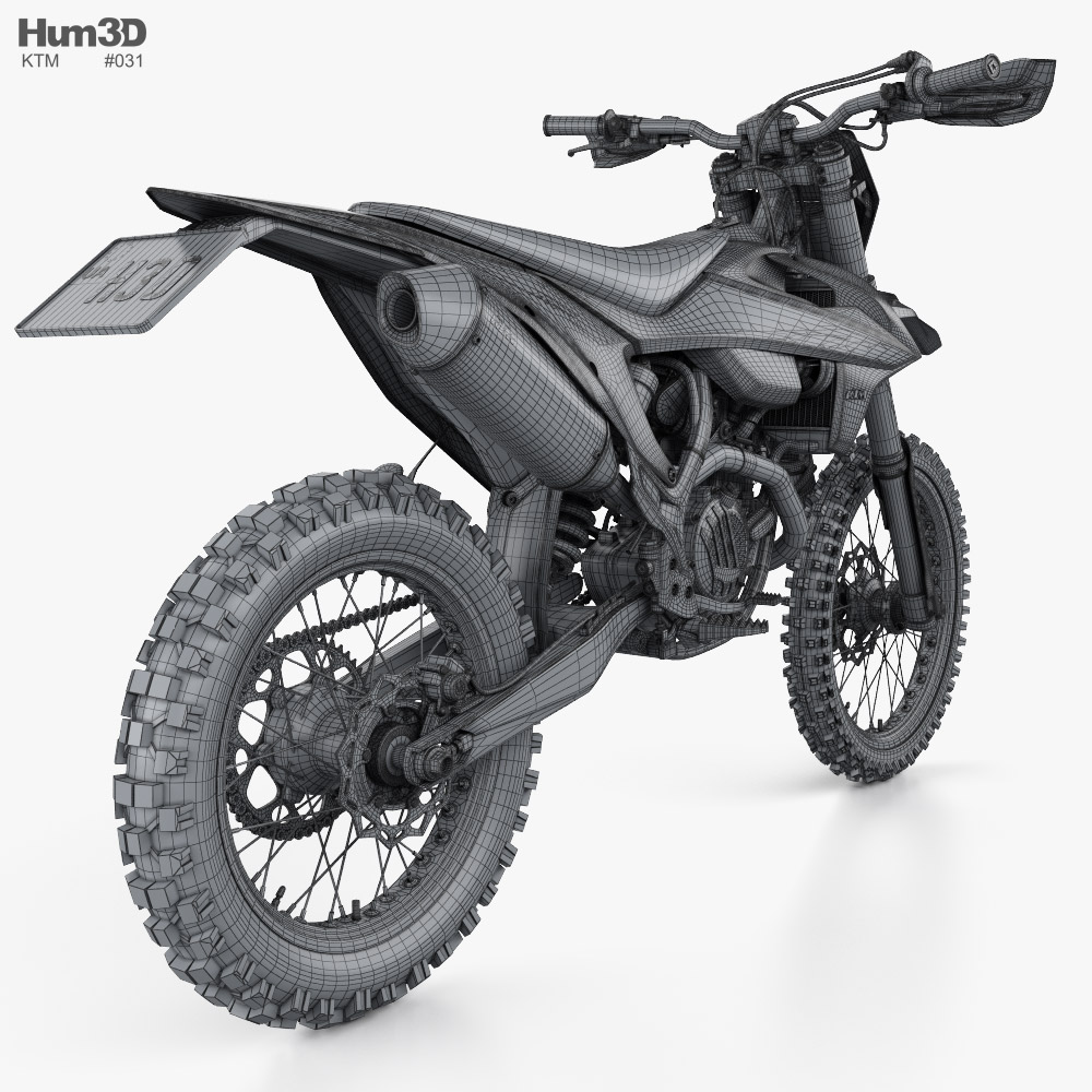 KTM 450 EXC-F 2020 3D model - Download Motorcycle on 3DModels.org