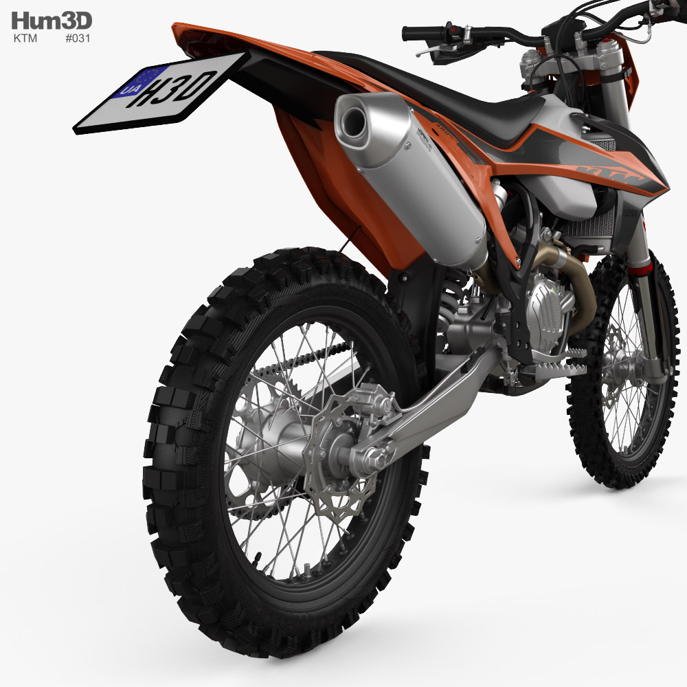KTM 450 EXC-F 2020 3D model - Download Motorcycle on 3DModels.org