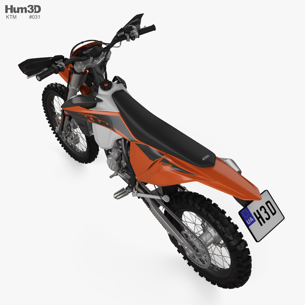 KTM 450 EXC-F 2020 3D model - Download Motorcycle on 3DModels.org