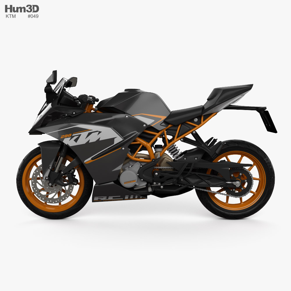 KTM RC 200 2014 3D model - Download Motorcycle on 3DModels.org