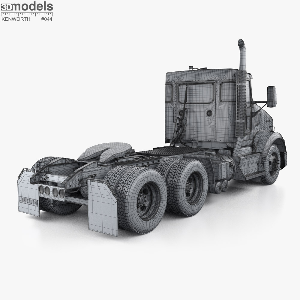 Kenworth T800 Tractor Truck 3-axle 2008 3D model - Download Truck on ...