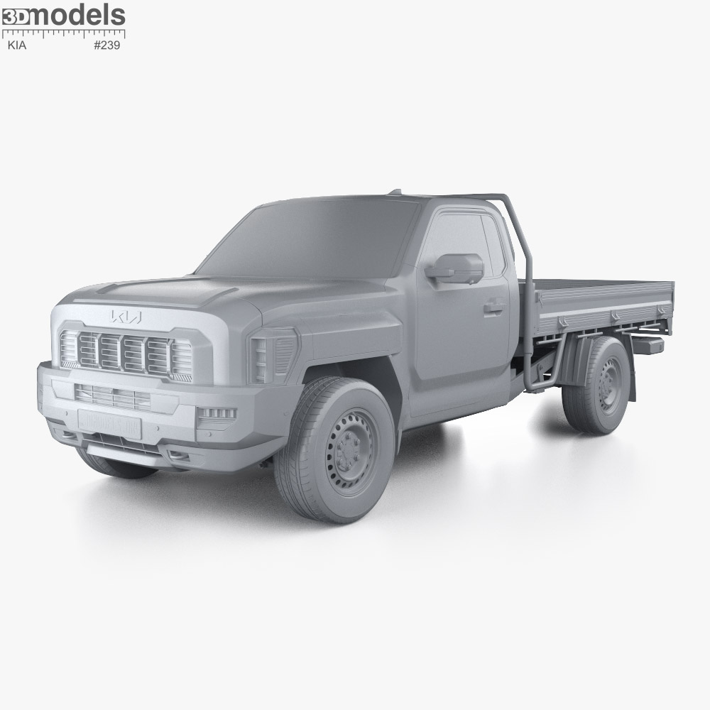 Kia Tasman Single Cab Chassis Tray 2025 3D model - Download Pickup on ...