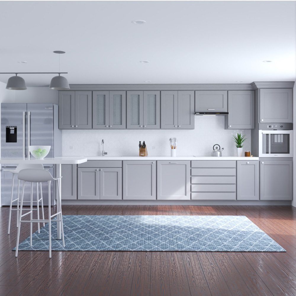 Tradition Gray Kitchen Design Big 3D model - Download Furniture Set on ...