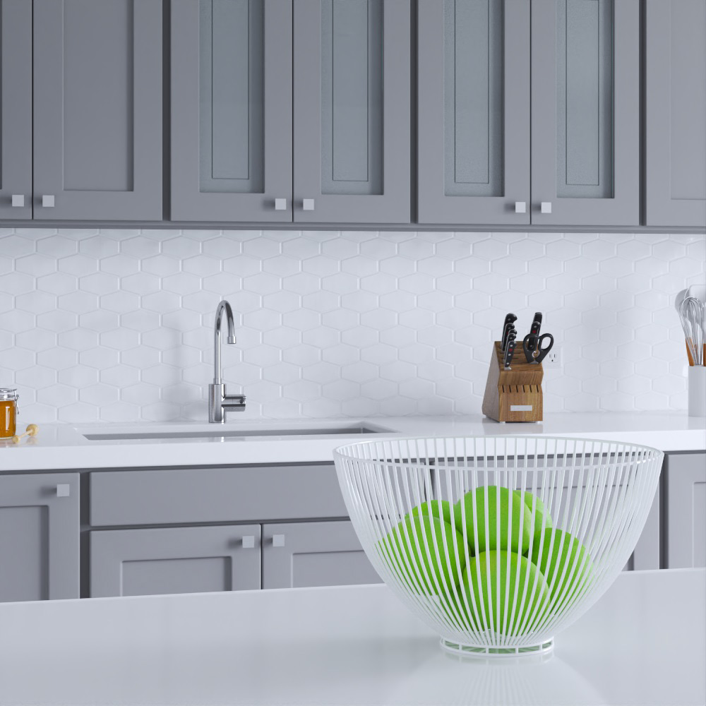 Tradition Gray Kitchen Design Big 3D model - Download Furniture Set on ...