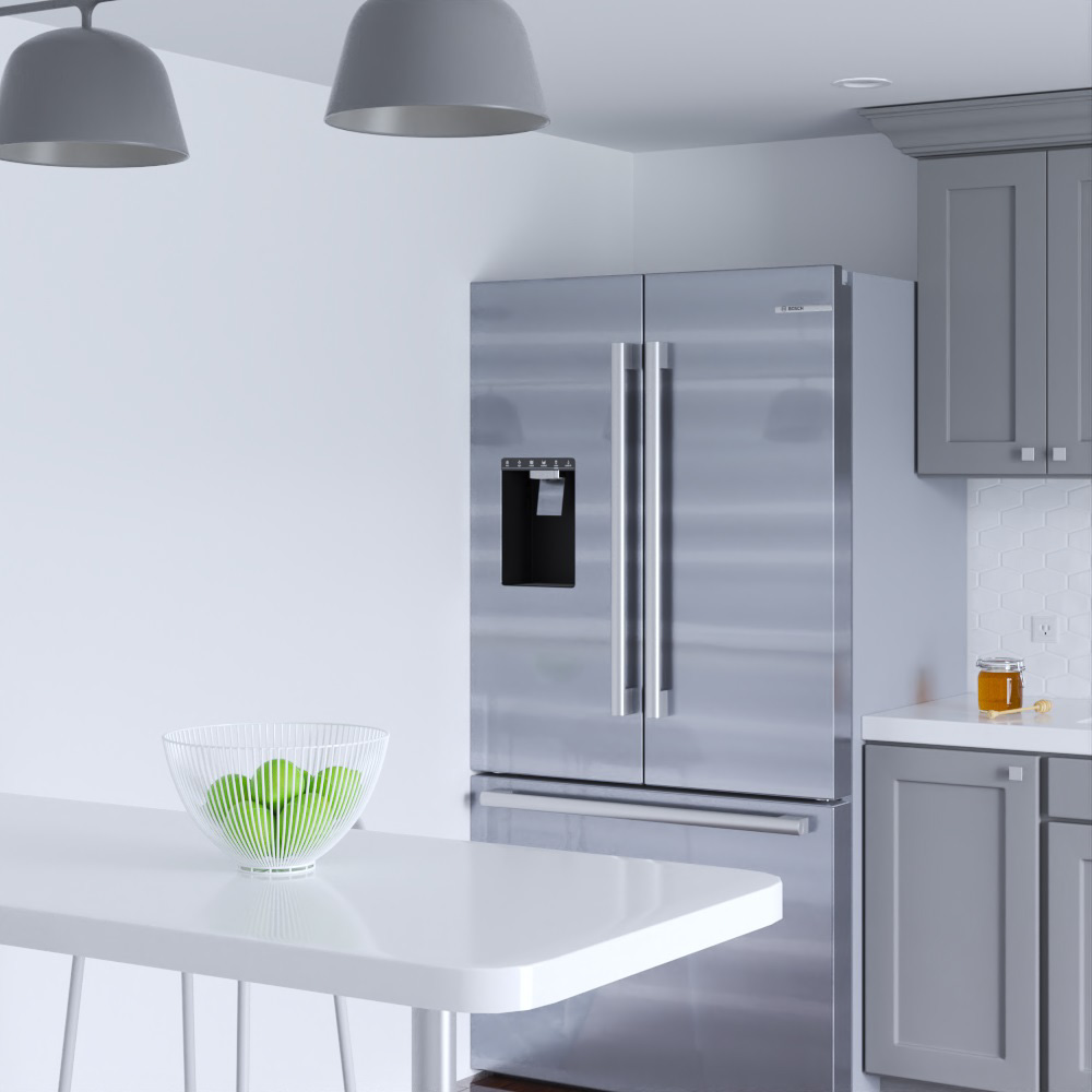 Tradition Gray Kitchen Design Big 3D model - Download Furniture Set on ...