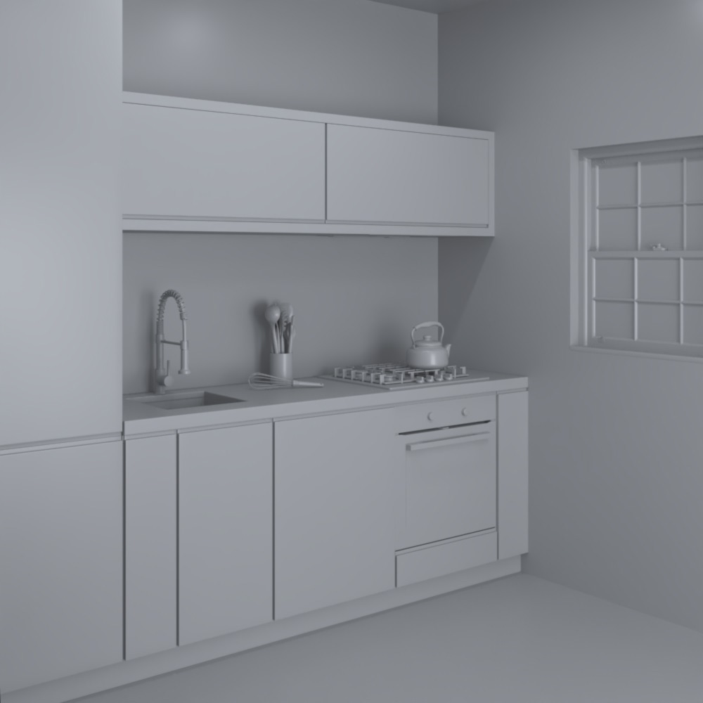 Willoughby Modern Kitchen Design Small 3D model - Download Furniture ...