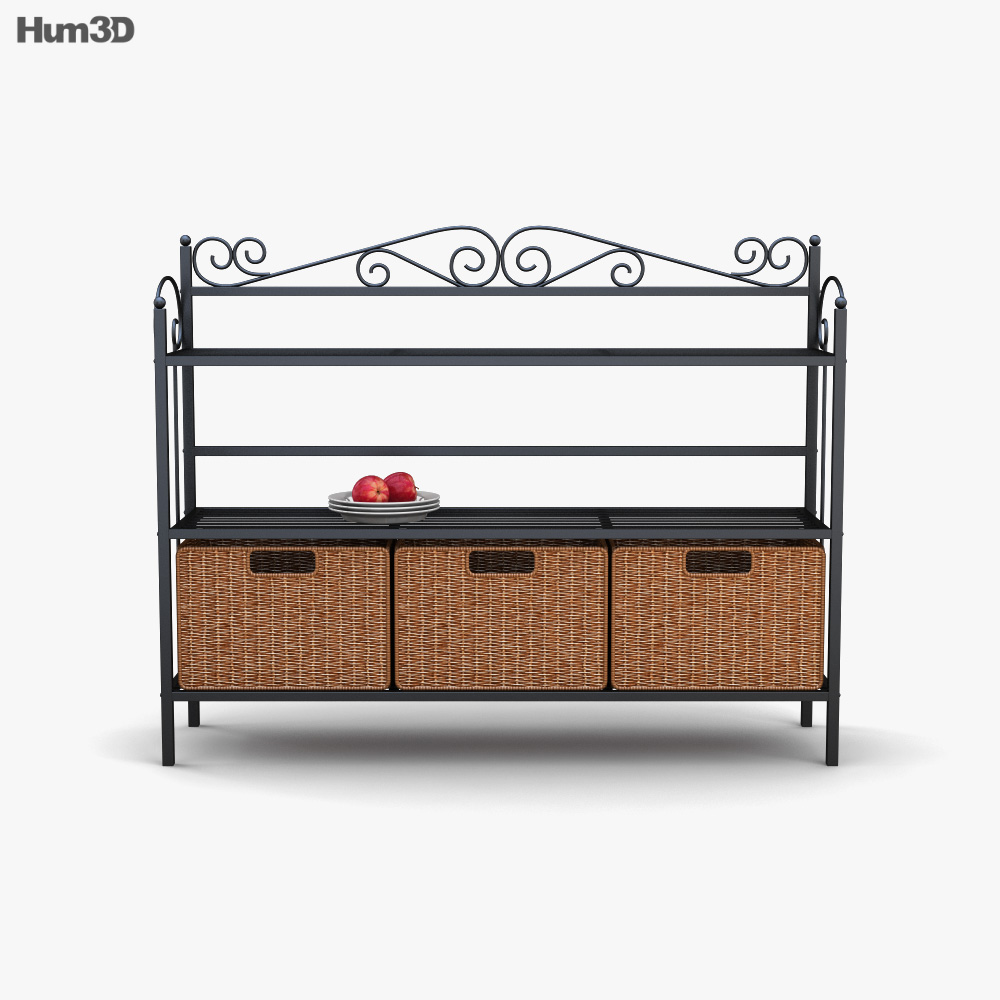 Celtic Three Drawer Storage Shelf 3D model - Download Cabinet on ...