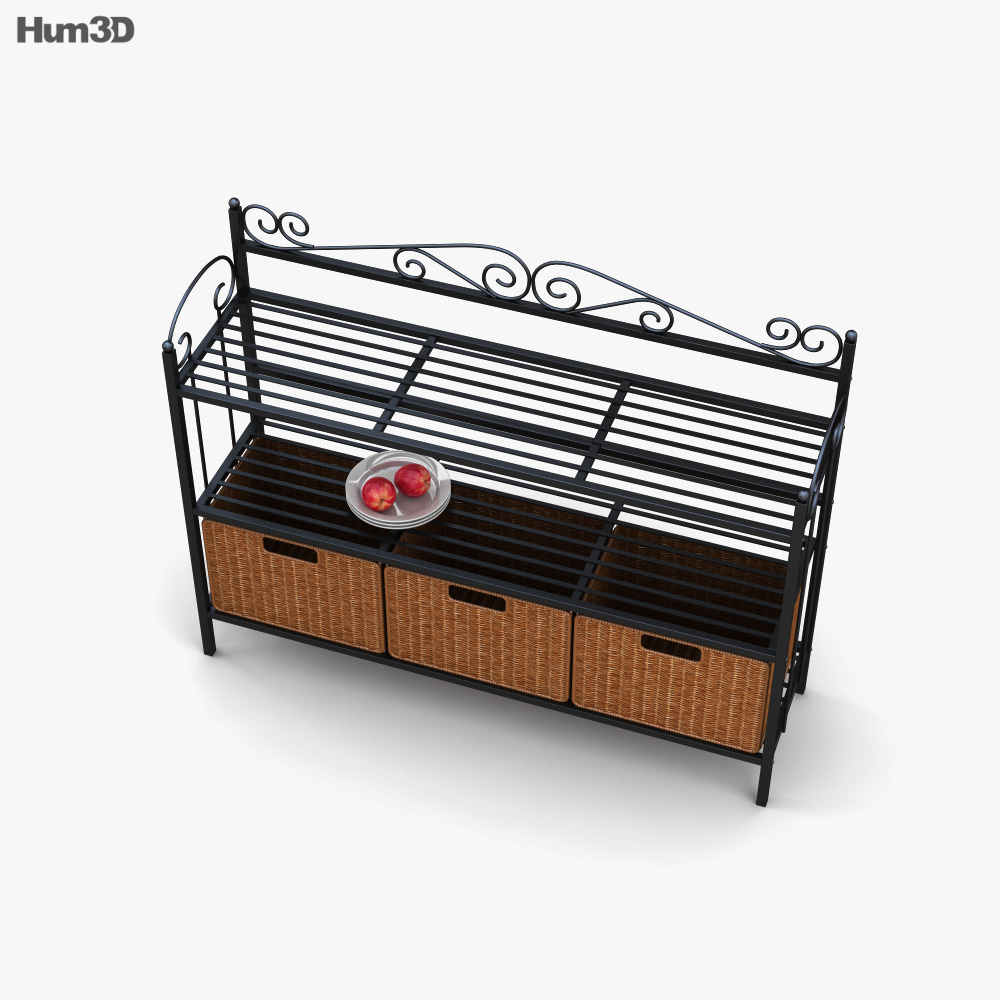 Celtic Three Drawer Storage Shelf 3D model - Download Cabinet on ...