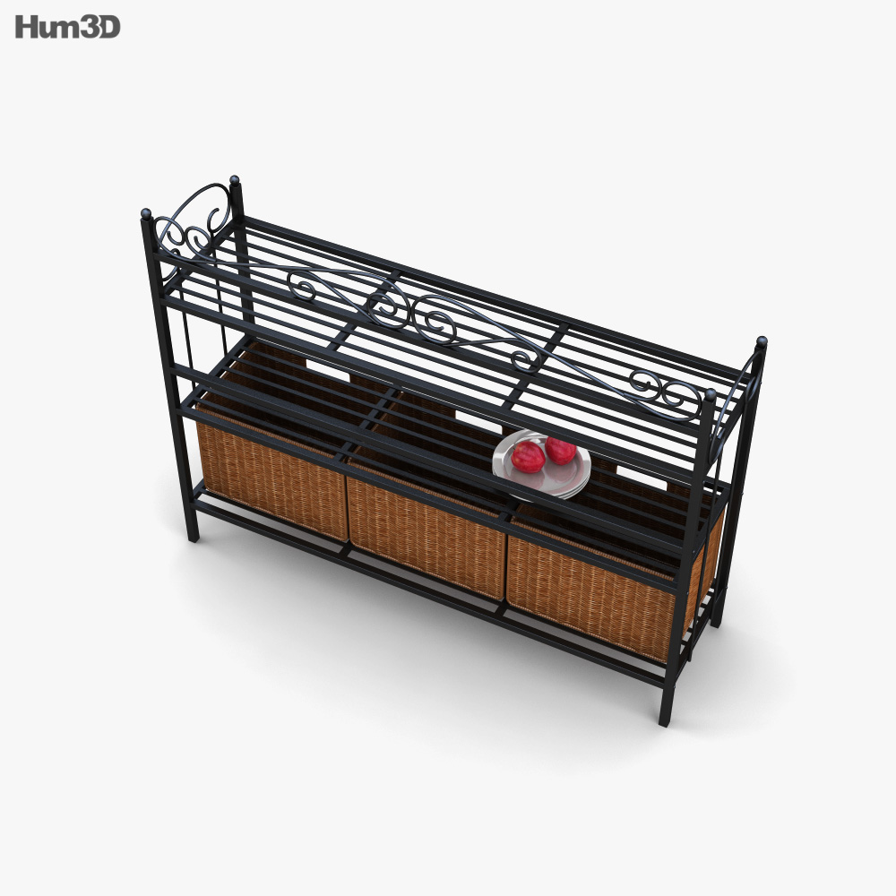Celtic Three Drawer Storage Shelf 3D model - Download Cabinet on ...