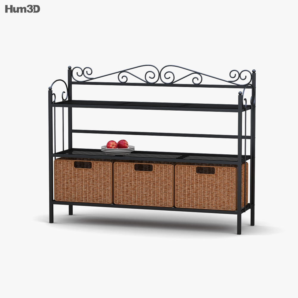 Celtic Three Drawer Storage Shelf 3D model - Download Cabinet on ...