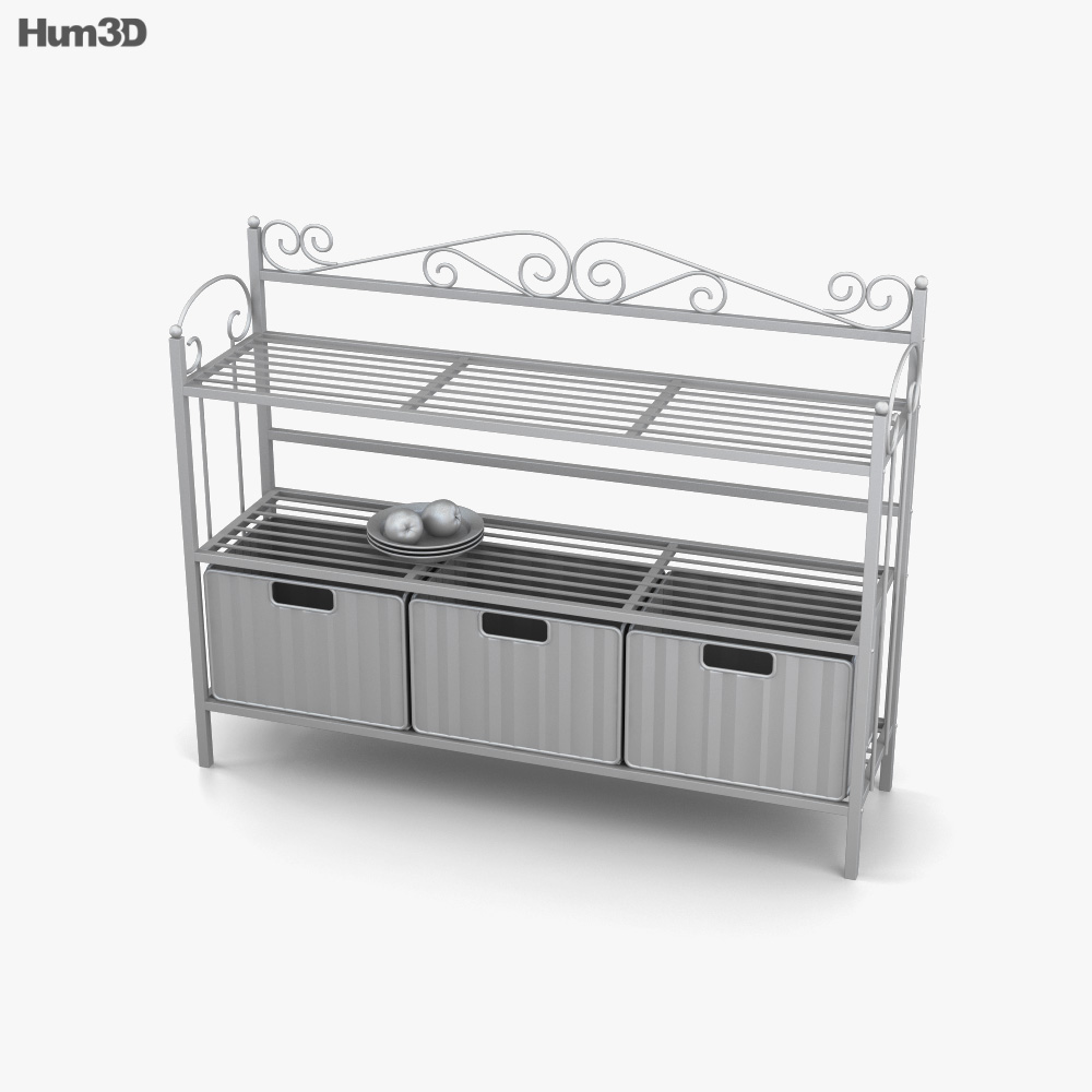 Celtic Three Drawer Storage Shelf 3D model - Download Cabinet on ...