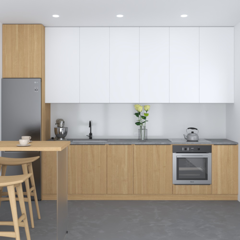 Light Wood Contemporary Kitchen Design Medium Modelo 3D - Descargar ...