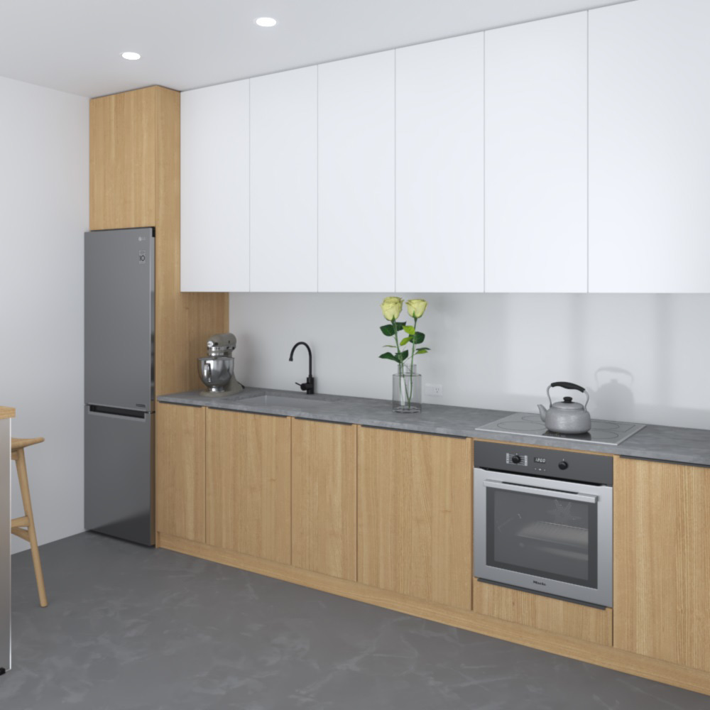 Light Wood Contemporary Kitchen Design Medium Modelo 3D - Descargar ...
