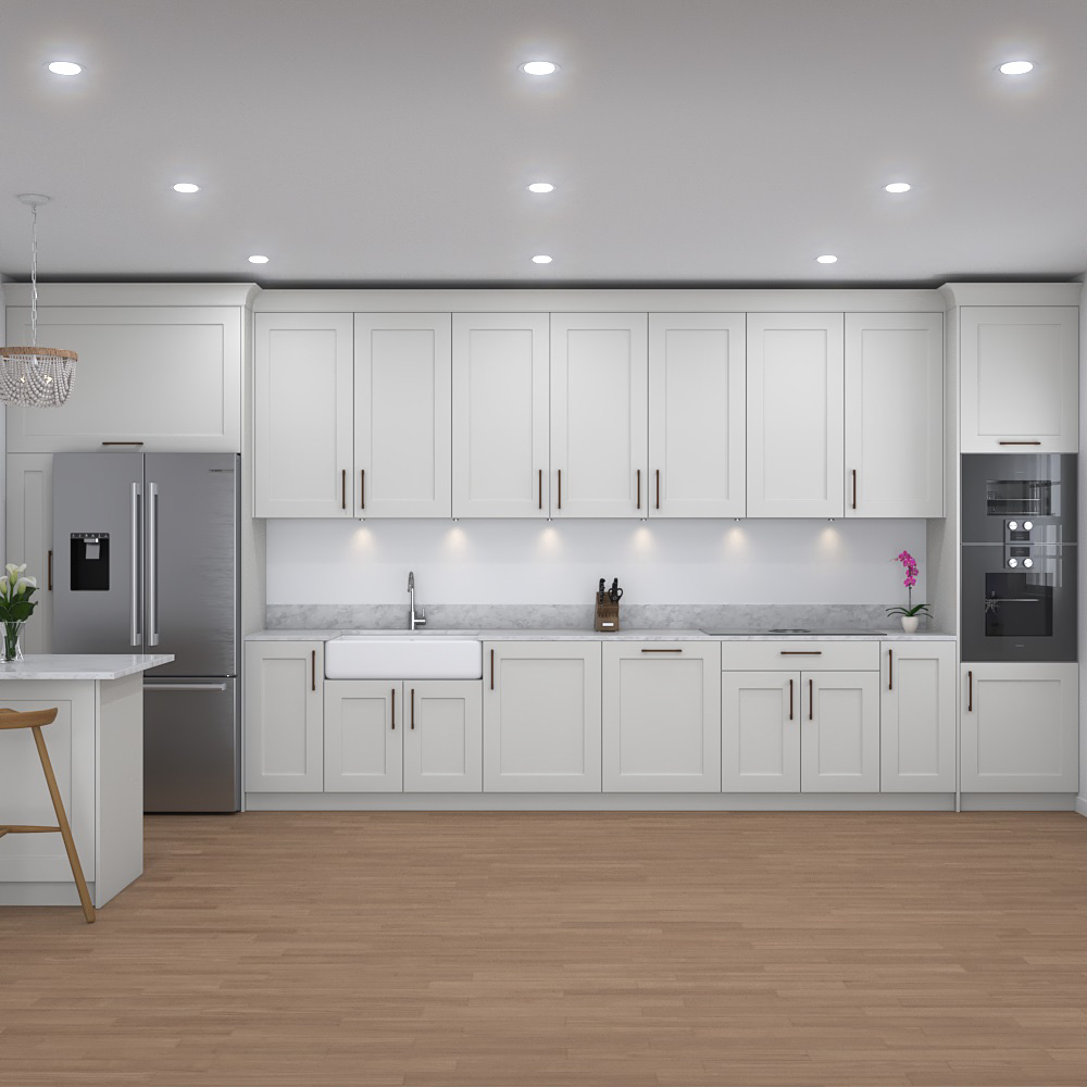 Traditional White Kitchen Design Big 3D model - Download Furniture Set ...
