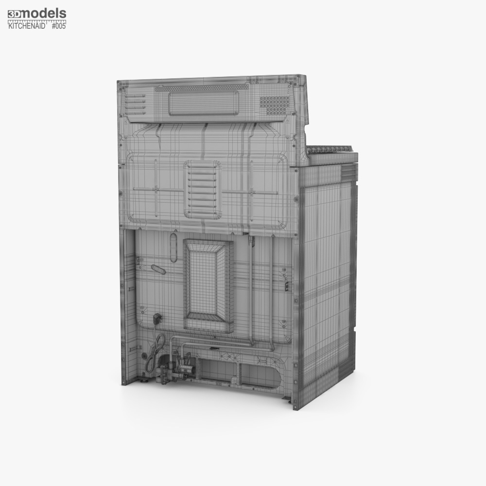 KitchenAid Five Burner Gas Convection Range 3D model - Download Home ...