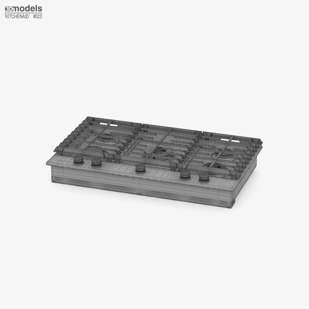 KitchenAid Gas Cooktop with Griddle 36 inch 5 Burner 3D model ...