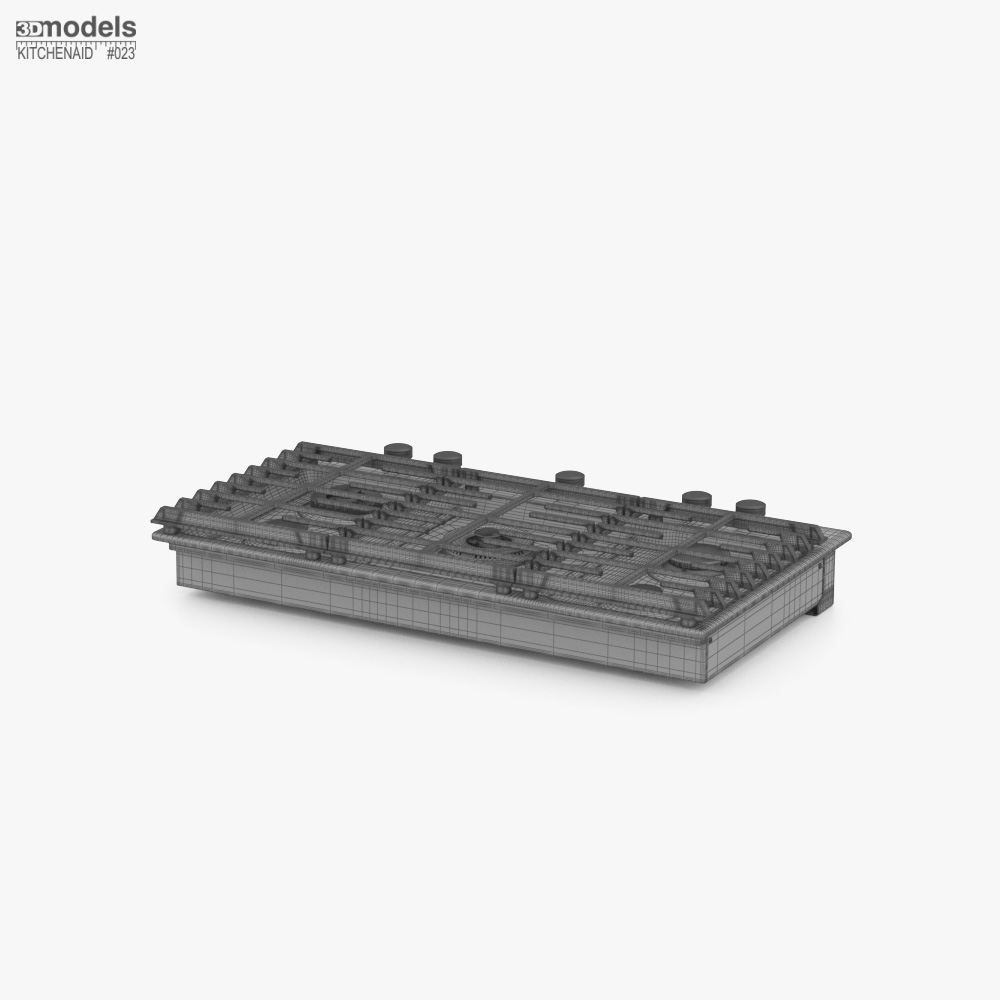 KitchenAid Gas Cooktop with Griddle 36 inch 5 Burner 3D model ...