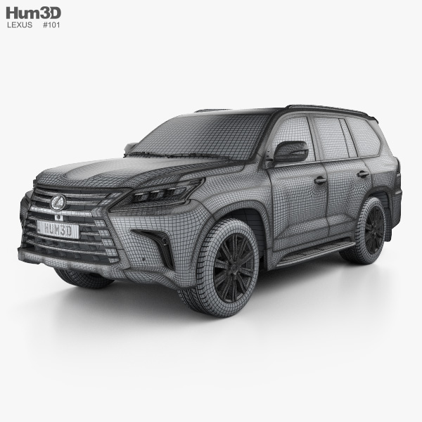 Lexus LX with HQ interior 2019 3D model - Download Crossover SUV on ...