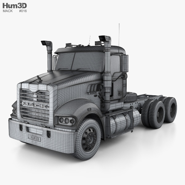 Mack Trident Axle Forward Day Cab Chasis de Camión 2016 Modelo 3D ...